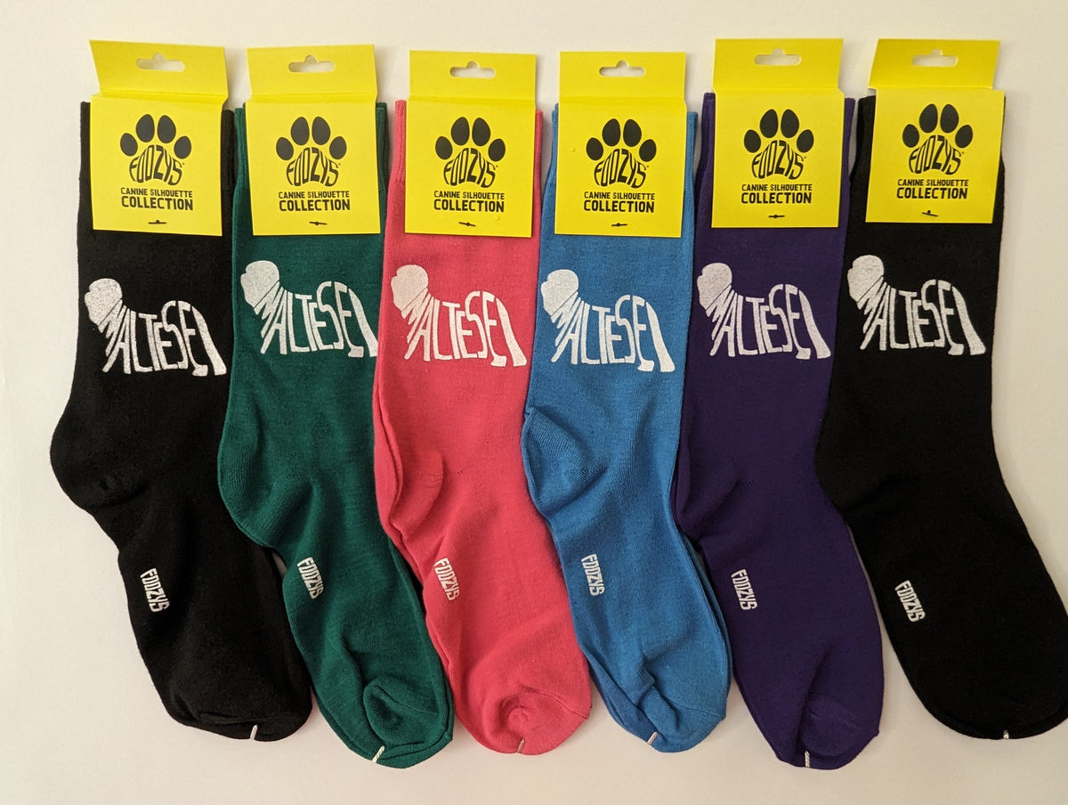 Unisex Maltese Canine Silhouette Collection FSC-29 – foozyfunsocks